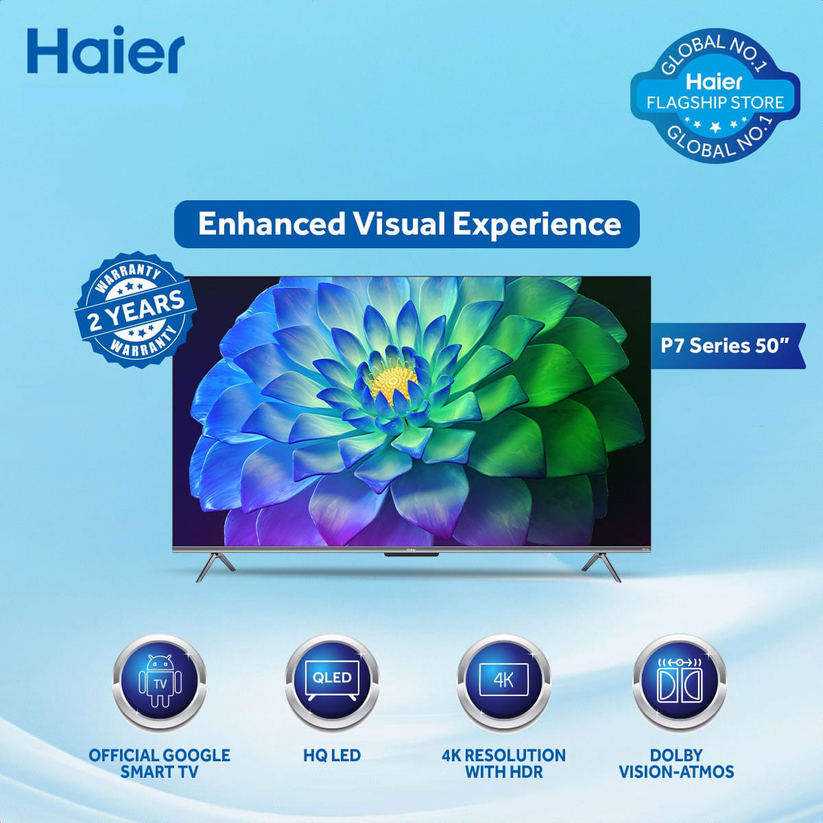 Haier P7UX 4K HQLED Google TV 50 inches Price In Pakistan (2026)